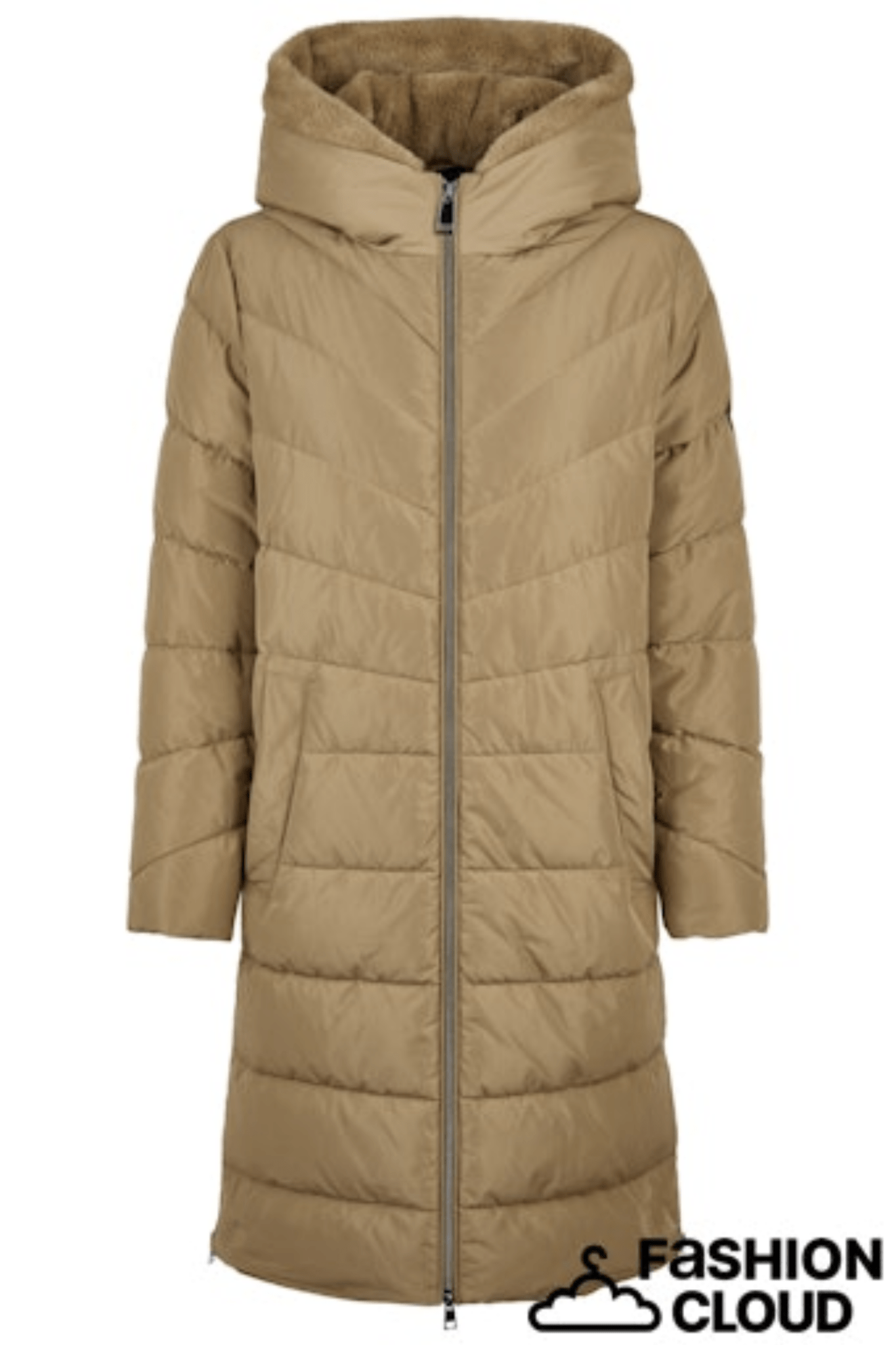 Barbara Lebek 30400052 Long Padded Coat With FauxFur Lining Moss – Dotique